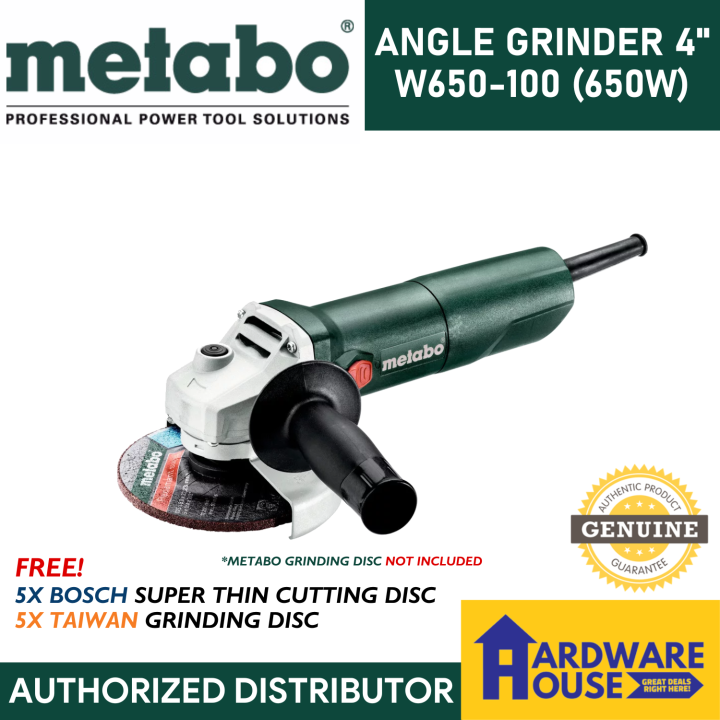 ORIGINAL METABO Angle Grinder 4" With Handle and Cutting Grinding Discs ...