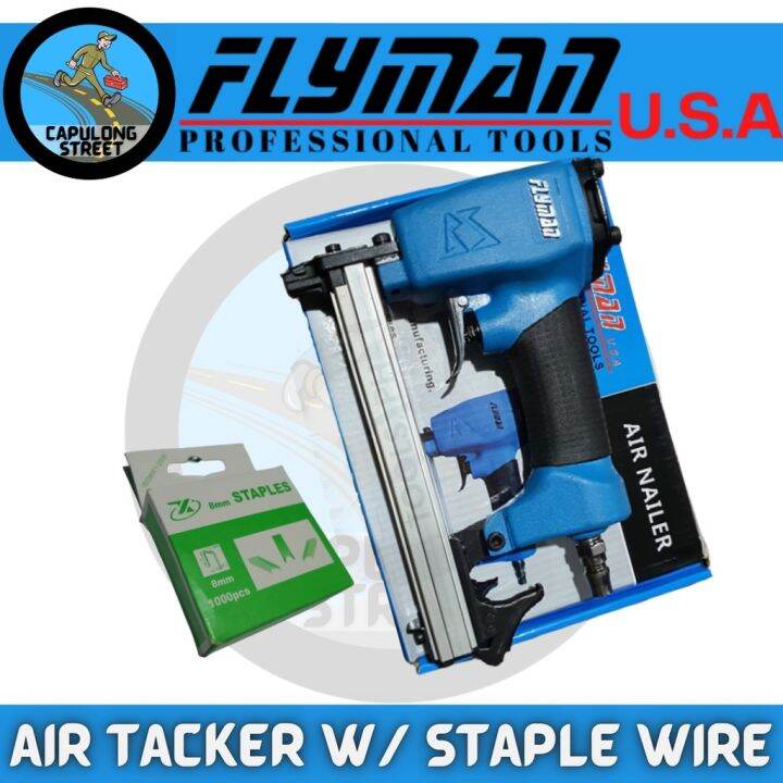 Capulong Flyman 2 In 1 Air Tacker With Staple Wire Pneumatic Tool Motor ...