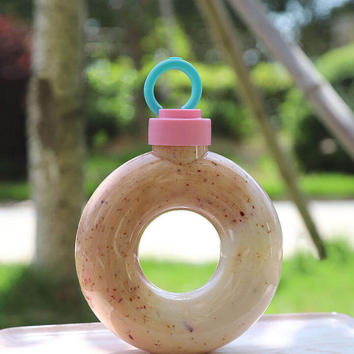 Gesh กระบอกน้ำโดนัทขนาด500มล. สำหรับเด็ก,ถ้วยกลมพกพาซิลิโคนลายการ์ตูน ...