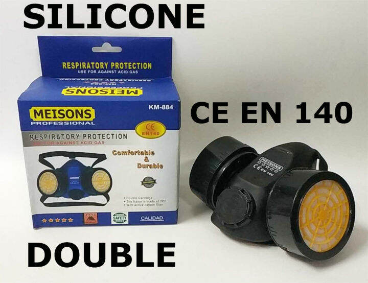 SILICONE DOUBLE FILTER GAS MASK CHEMICAL DUST MASK INDUSTRIAL ...