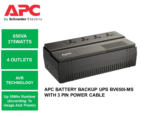 APC Back-UPS 650VA, 230V, AVR, Floor, Universal Sockets | Lazada