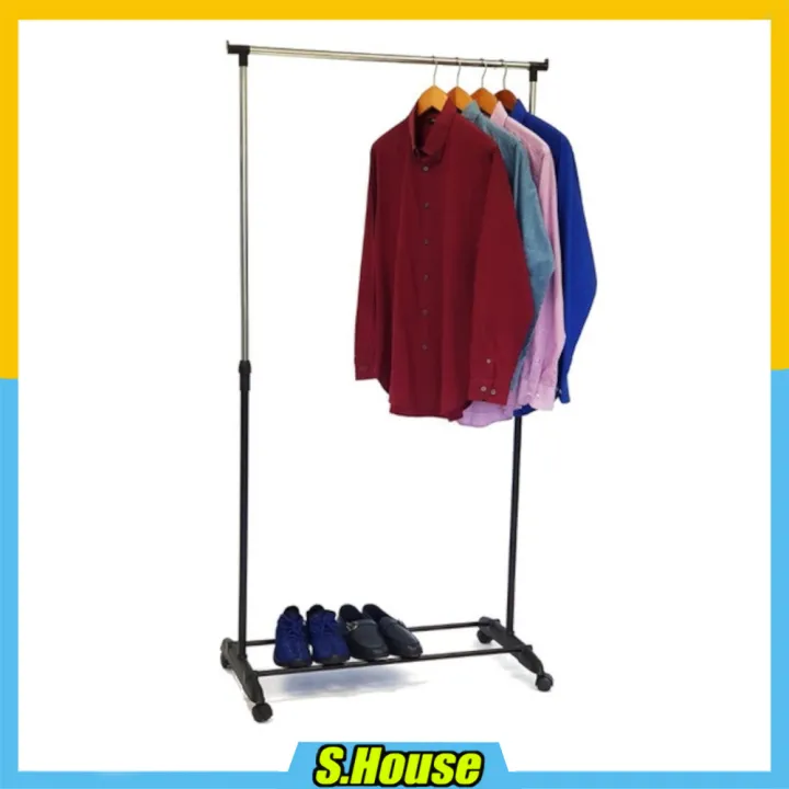 Garment Rack Single Pole Stainless Steel Wardrobe Storage Hang Cloth ...