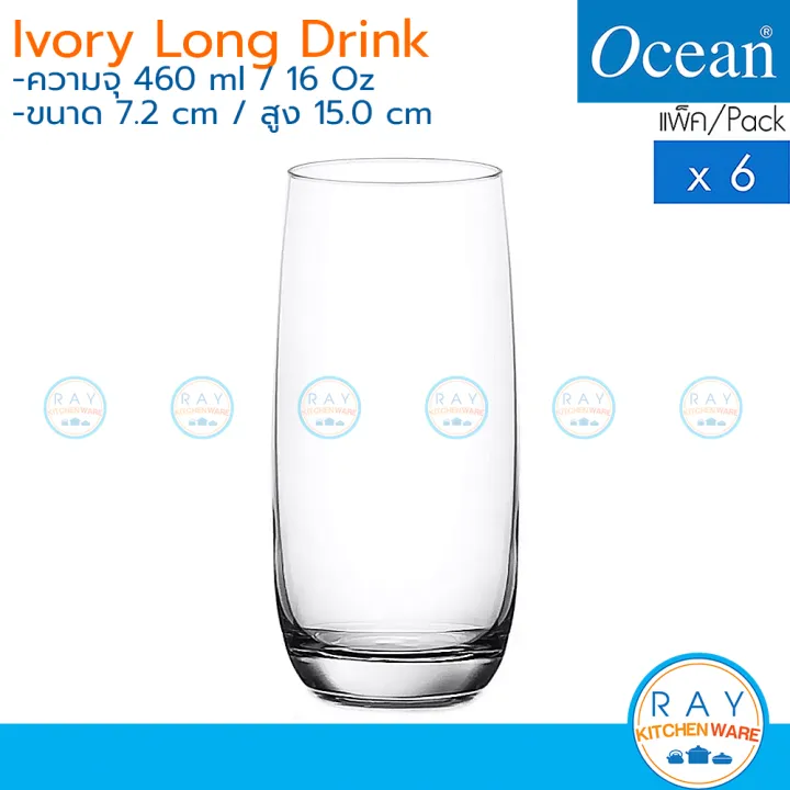 Ocean แก้วน้ำ 460 ml (6ใบ) Ivory Hi Ball B13016 โอเชียน แก้วน้ำผลไม้ แก้วเครื่องดื่ม | Lazada.co.th
