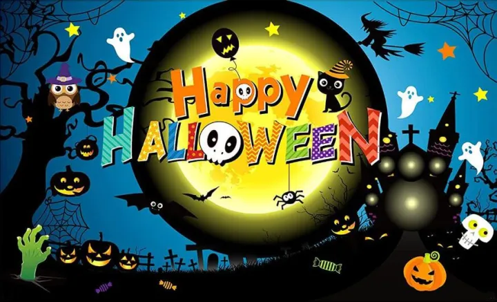 Happy Halloween Backdrop Party Decoration Supplies Festive Party Banner ...