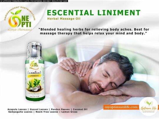 ESCENTIAL Liniment Oil ONE OPTI | Acapulo Leaves | Guaval Leaves ...