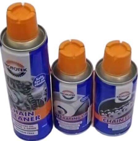 Mototek Chain Cleaner 250ml/Penetrating oil 160ml/Chain lube 120ml ...