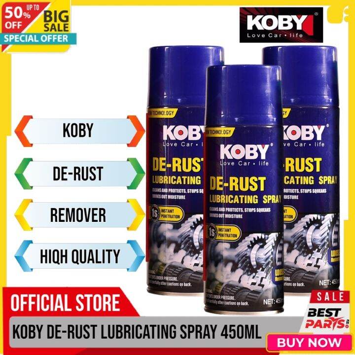 KOBY DE-RUST Remover Lubricating Spray and Penetrating Oil 450ml ...