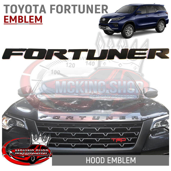 FORTUNER Hood Emblem for Toyota Fortuner 2005-2022 (MATTE BLACK ...