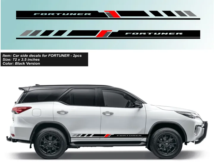 Toyota FORTUNER body sticker (black version) - 1set | Lazada PH