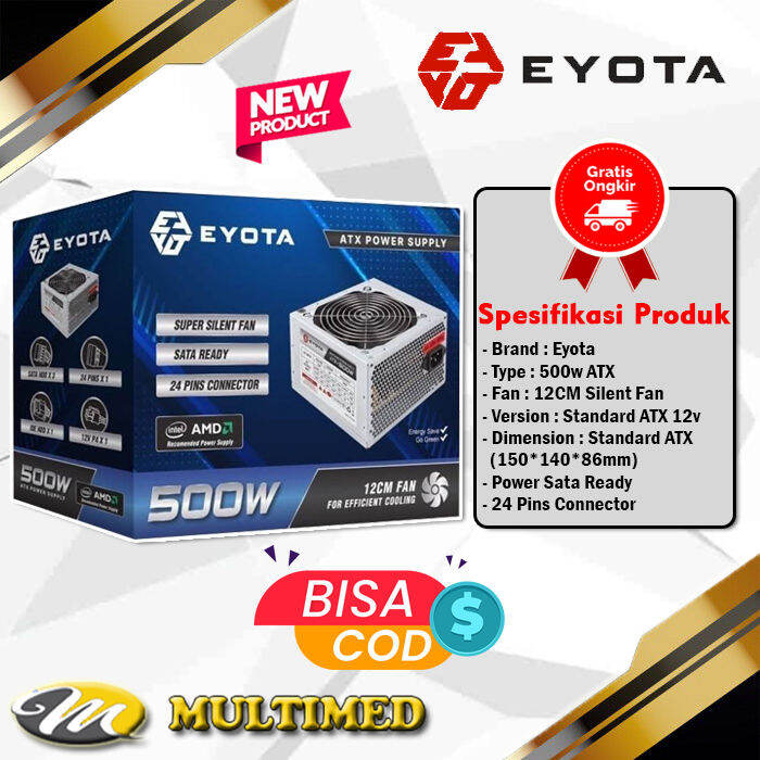 Power Supply Eyota 500W / PSU Komputer 500 Watt SILENT FAN ATX Standar | Lazada Indonesia