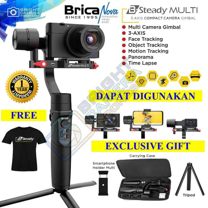 Gimbal Camera Pocket Brica B-Steady Multi 3 Axis Gimbal Compact Camera ...