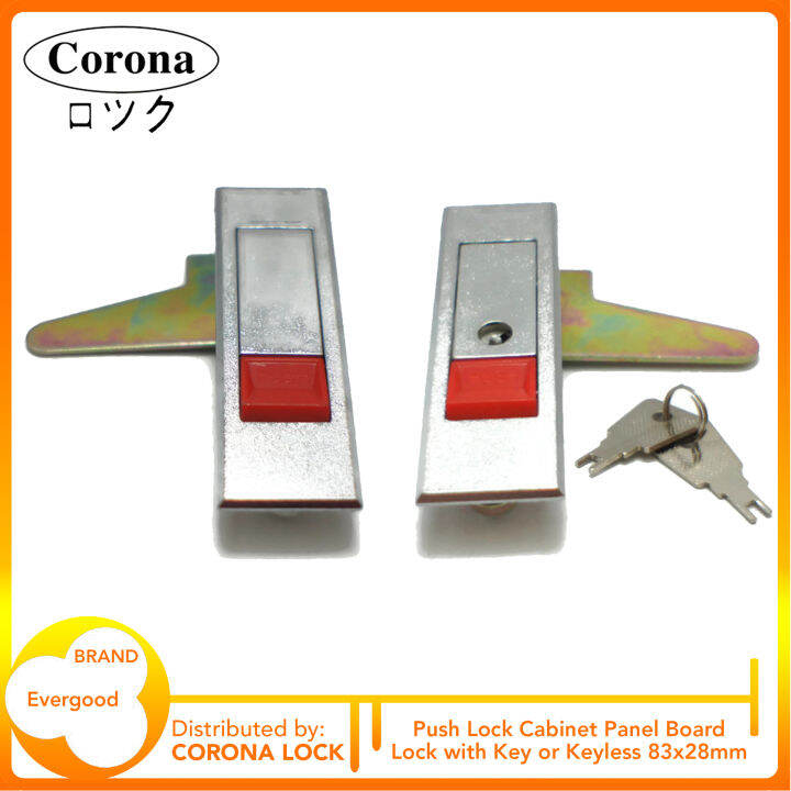 Push Lock Cabinet Panel Board Lock with Key or Keyless 83x28mm | Lazada PH