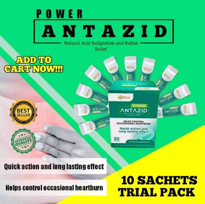 [10 Sachets TRIAL PACK] POWER ANTAZID Natural Acid Indigestion and ...