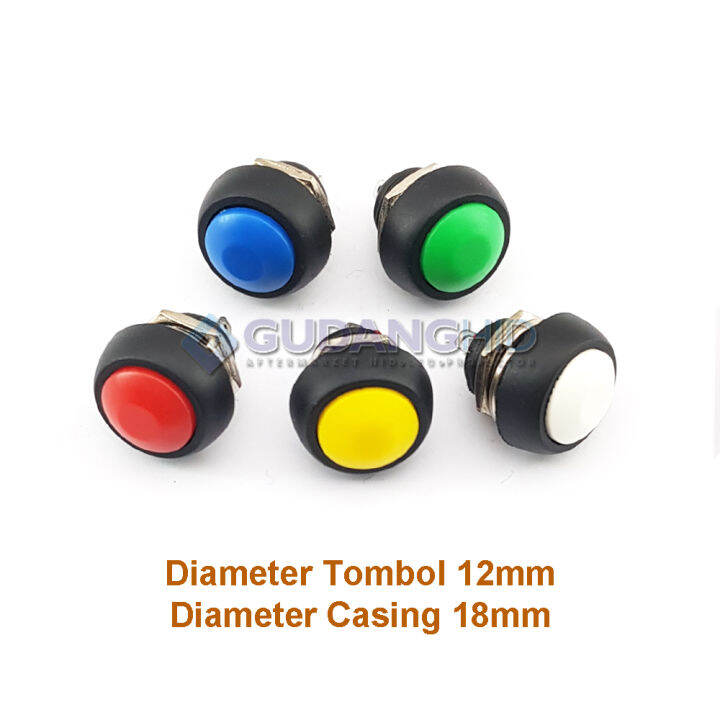 Tombol ON OFF Saklar Reset Klakson Push Switch Momentary Universal ...