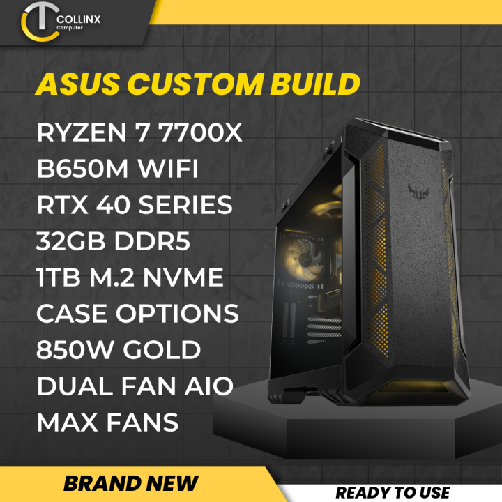 [ ASUS PC BUILD B ] AMD RYZEN 7 7700X CPU Desktop Package with RTX GPU ...