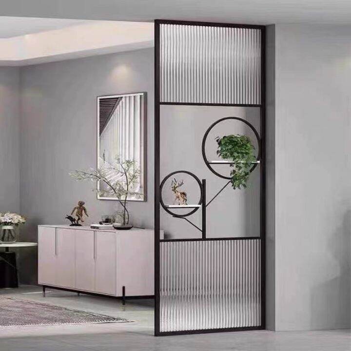 Nordic Changhong glass screen partition modern simple stainless steel ...