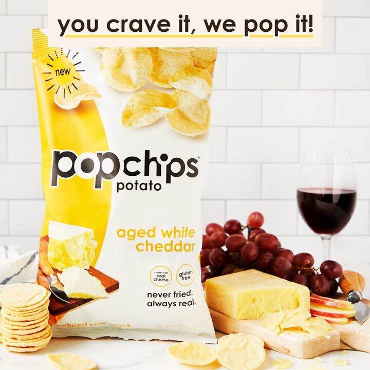 [PRE-ORDER] POTATO CHIPS AGED WHITE CHEDDAR 5OZ (142 G) BY POPCHIPS ...