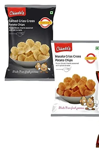 Chheda's Potato Criss Cross Chips Salted| Masala- 170gm | Lazada