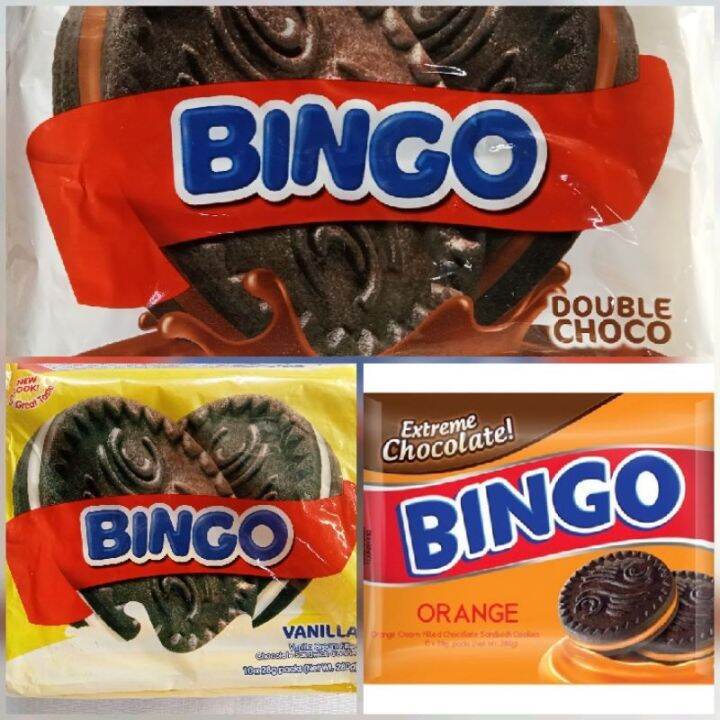 Bingo Double Choco flavor/ Orange Cream flavor/ Vanilla flavor 10x28g ...