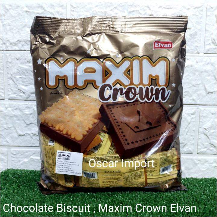 Elvan Maxim Crown Chocolate Biscuit 275g isi 25pcs halal buatan Turki | Lazada Indonesia