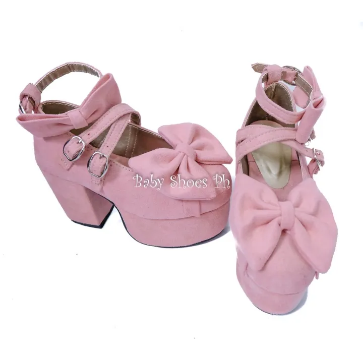 Front Bow Pink Pump Pageant Heels Mother and Daughter | Lazada PH