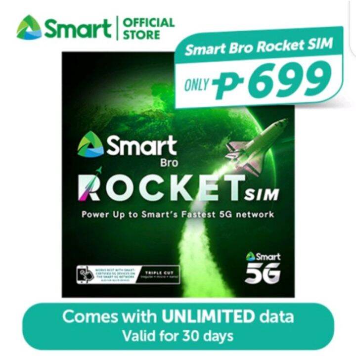 GHY-SMART Rocket Sim 30 Days Unli Data | Lazada PH