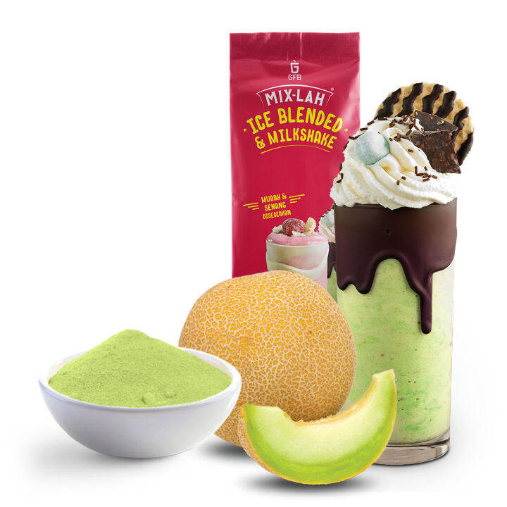 MIX-LAH Honeydew/ Tembikai Susu Ice blended Milkshake Powder 冰沙粉 Serbuk ...