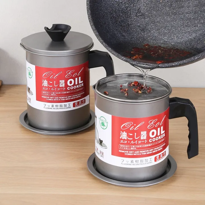 K.1.4L Stainless Steel Oil Container with Strainer Tray Filter for ...