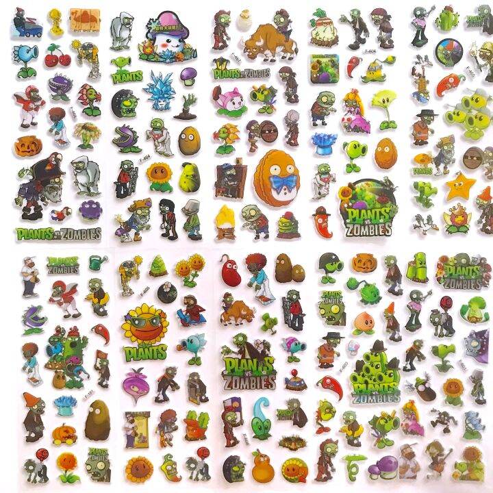 Plants vs Zombies stickers children's cartoon stereo stickers ...