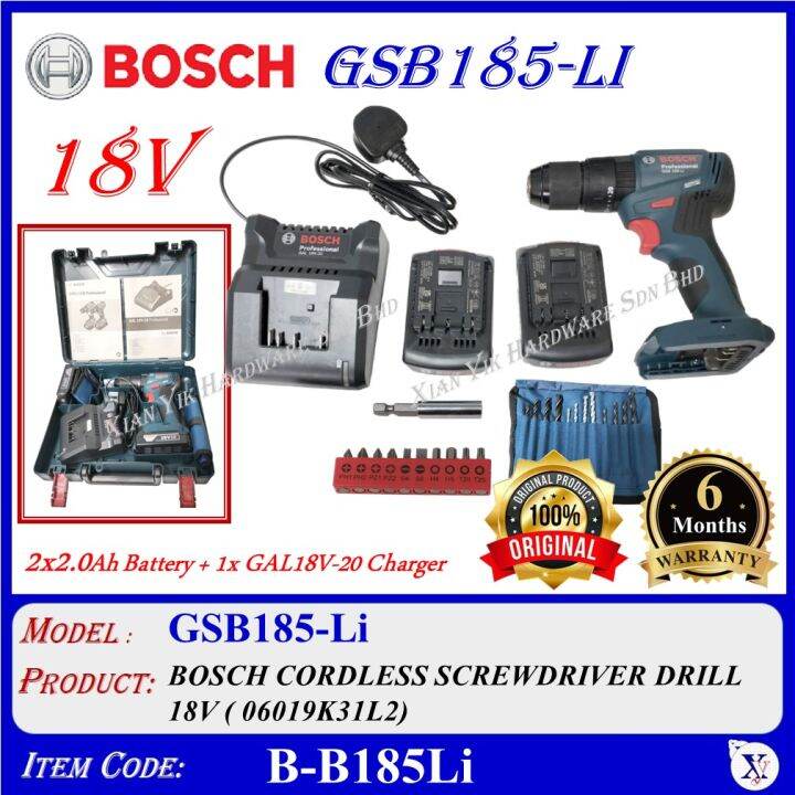 B-B185Li (GSB185-Li) BOSCH CORDLESS IMPACT DRILL/DRIVER 18V ...