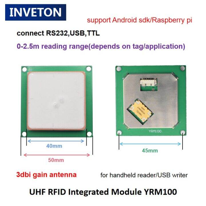 Mini Embedded UHF RFID Raspberry PI Access Control Card Reader 3Dbi Antenna Integrated Module ...