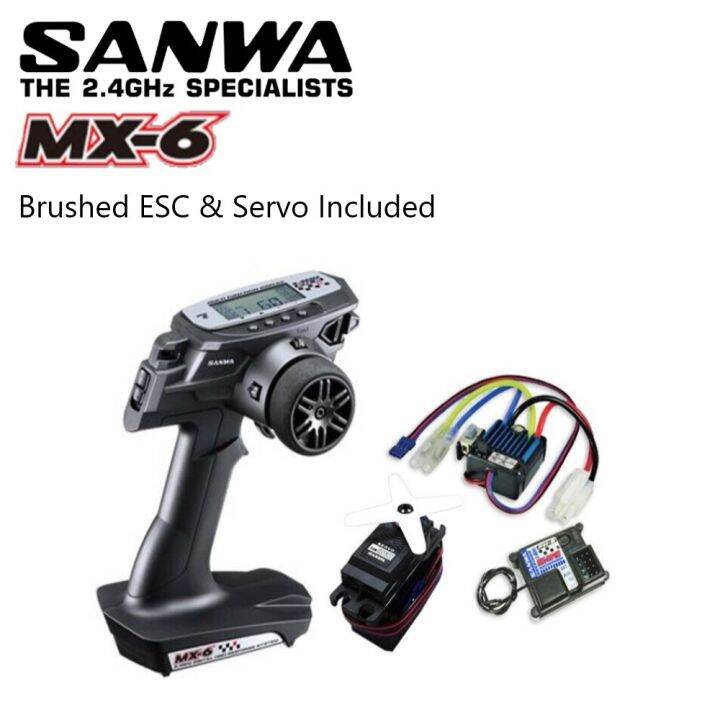 Sanwa MX6 3-Channel 2.4GHz Radio System Combo With RX-391W Receiver Brushed ESC & Servo | Lazada