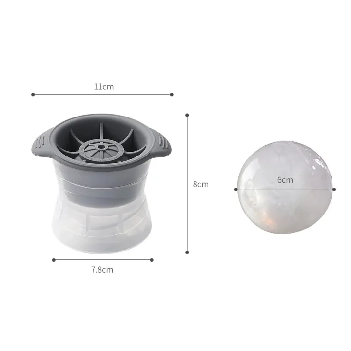 【MAC】Silicone Spherical Ice Cube Mold Ice Ball Maker DIY Round Jelly ...