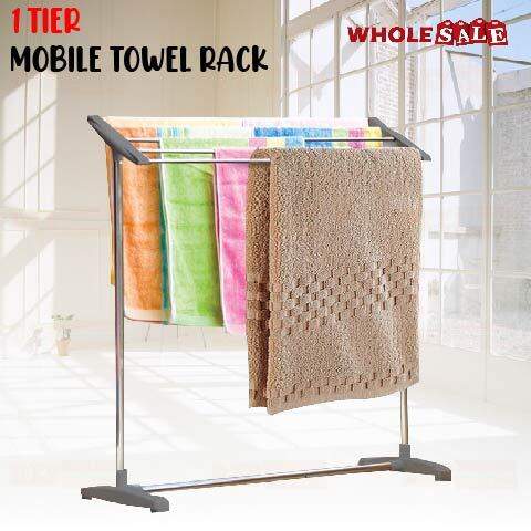 Mobile Towel Clothes Drying Rack Storage Shelf Portable Save Space | Lazada