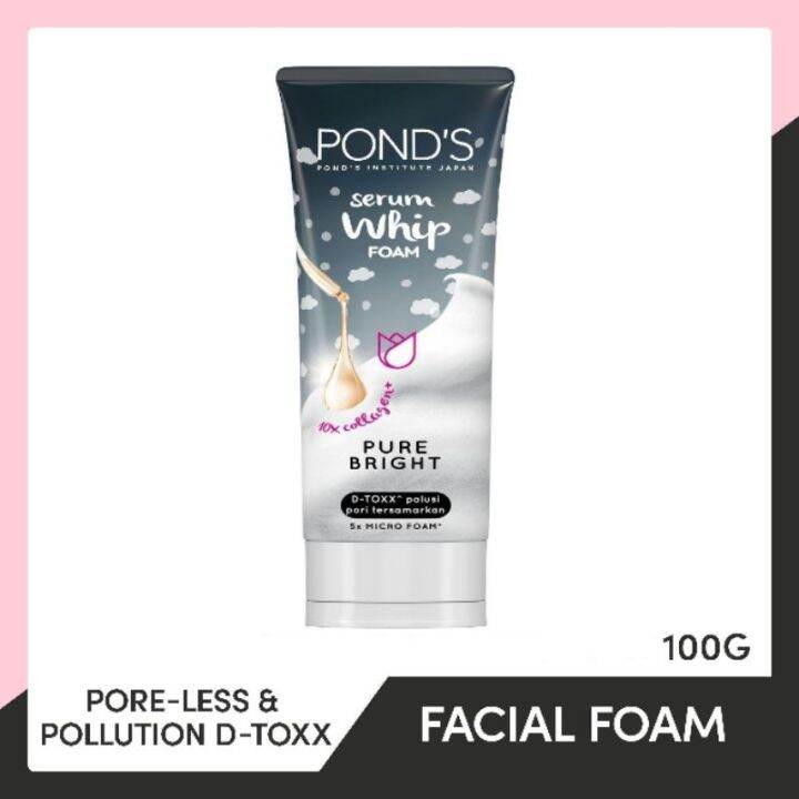 Ponds Pure Bright 100G Serum Whip Foam Facial Wash Sabun Pembersih ...
