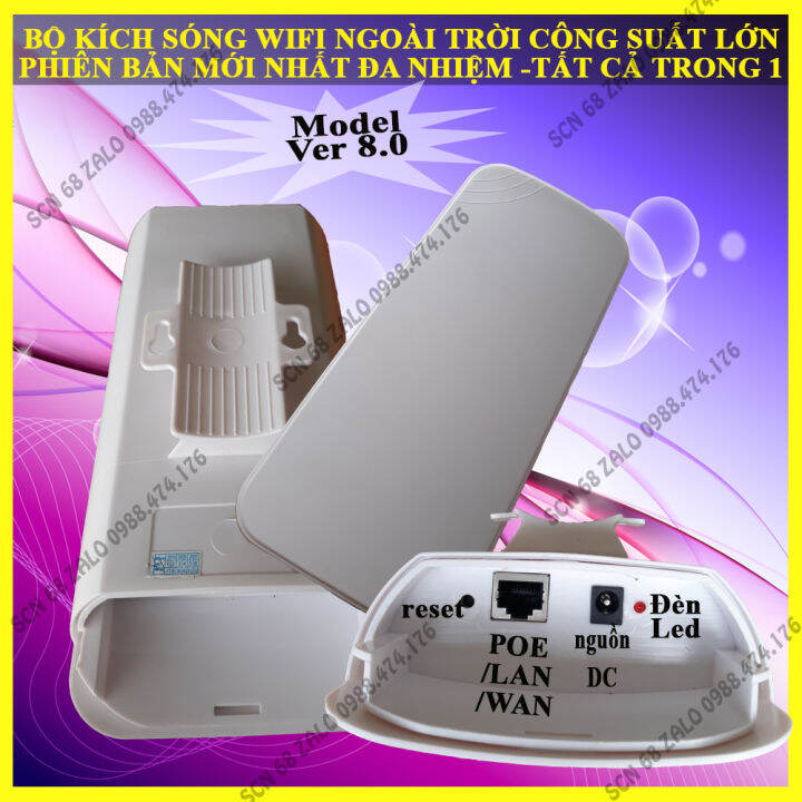 BỘ MODEM THU VÀ PHÁT WIFI CÔNG SUẤT LỚN NGOÀI TRỜI TỪ 200 - 600M VER 8. ...