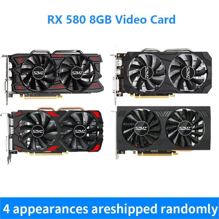 RX 580 8GB Video Card RX580 8 GB GDDR5 AMD 256Bit 8192MB Graphics Card ...