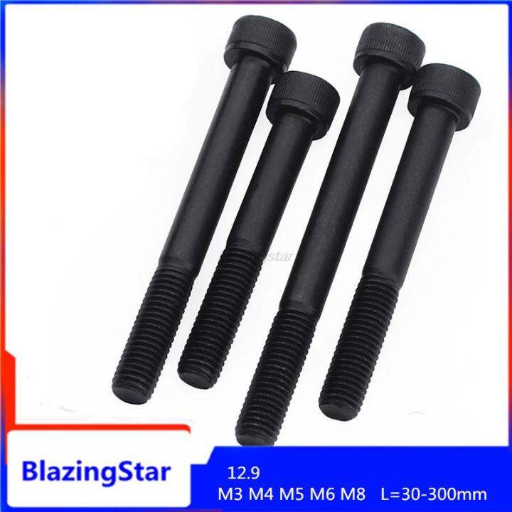 110pc M3 M4 M5 M6 M8 Black Grade 12.9 Steel Lengthened Long Allen ...