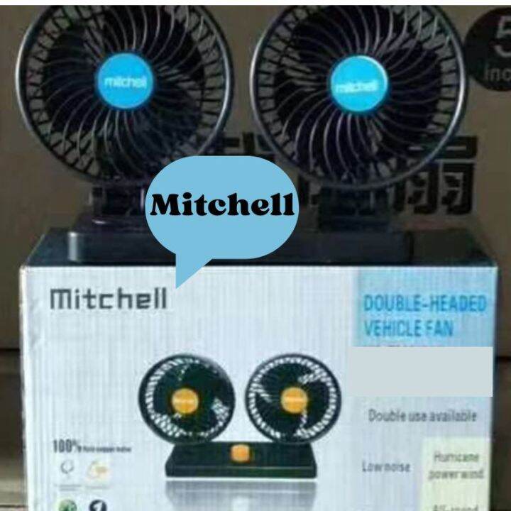 MITCHELL 12V DC Car/Lorry Strong Wind Cooling Fan Double Headed 360 ...