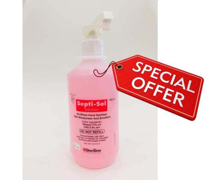 (HOSPITAL GRADE) SEPTI-SOL SOLUTION HAND SANITIZER 500ML [SEPTISOL ...