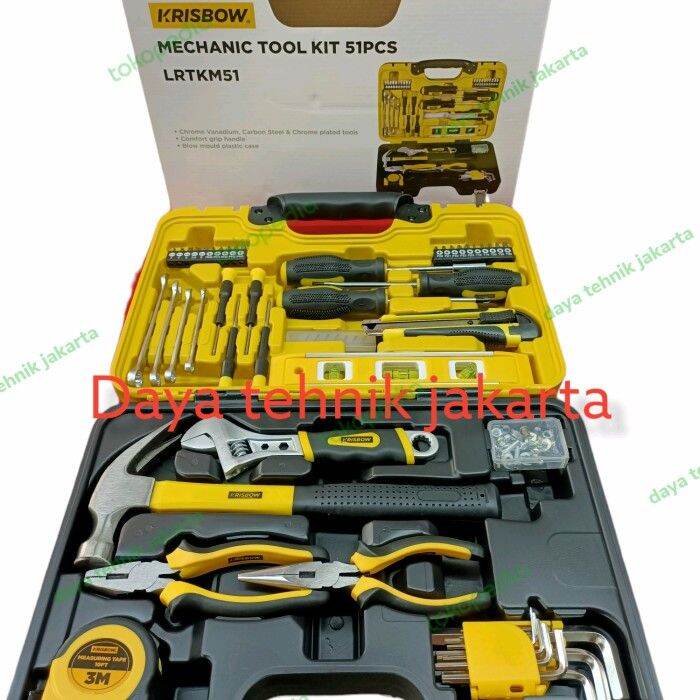 dt promo Krisbow mechanic toolkit 51pcs - tool kit 51pcs mekanik set | Lazada Indonesia