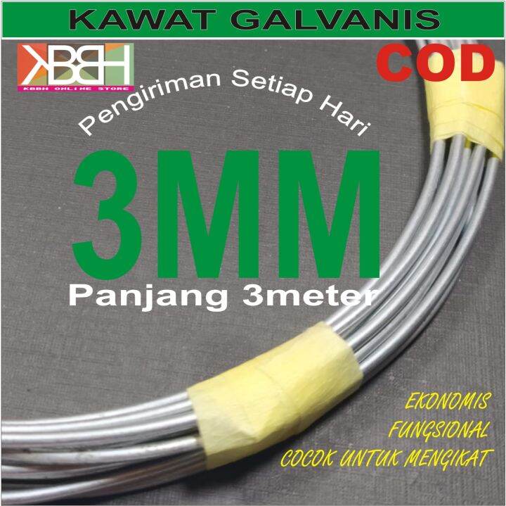 Kawat Galvanis 3mm 3 Meter Kawat BWG Sifat Lunak | Lazada Indonesia