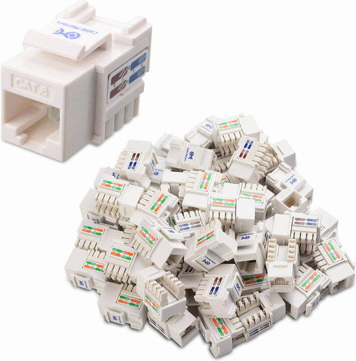 Cable Matters UL Listed 50-Pack RJ45 Keystone Jack in White with ...