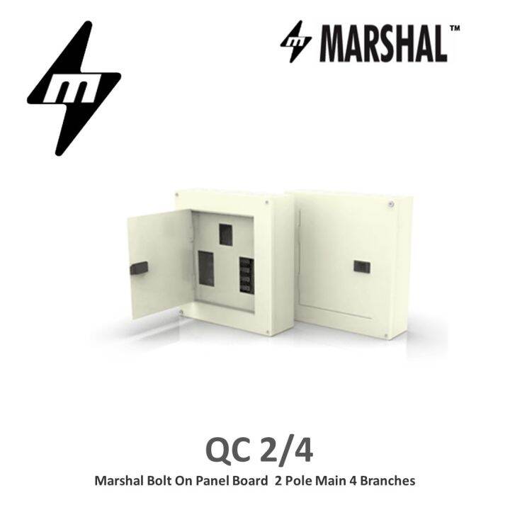 Marshal QC 2/4 Premium Bolt on Panel Board, Enclosure 2 Pole 4 Branches ...