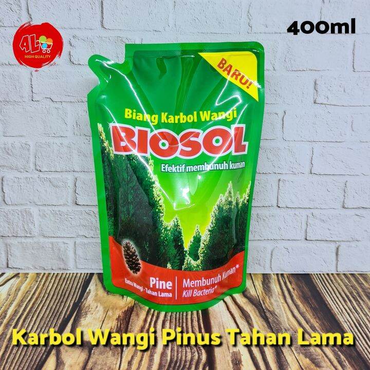 BIOSOL karbol extra wangi bunuh kuman virus pouch 400ml pel pembersih ...