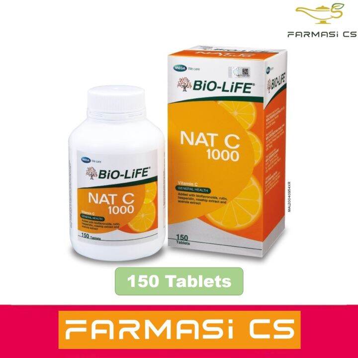Bio-Life Nat C 1000mg 150 Tablets EXP:05/2025 [Vitamin C, Biolife, Bio ...