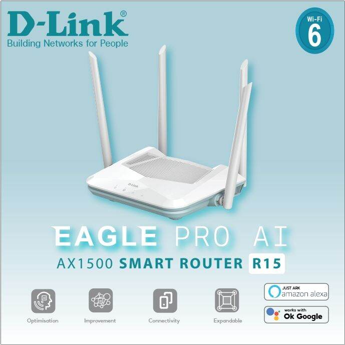 Smart Router D-LINK (Eagle Pro R15) AX1500 Dual-band 2x2 Wi-Fi 6 ...
