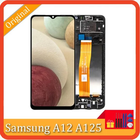 6.5"Original LCD For Samsung Galaxy A12 A125 SM-A125F A125F/DS Display LCD with frame Touch ...