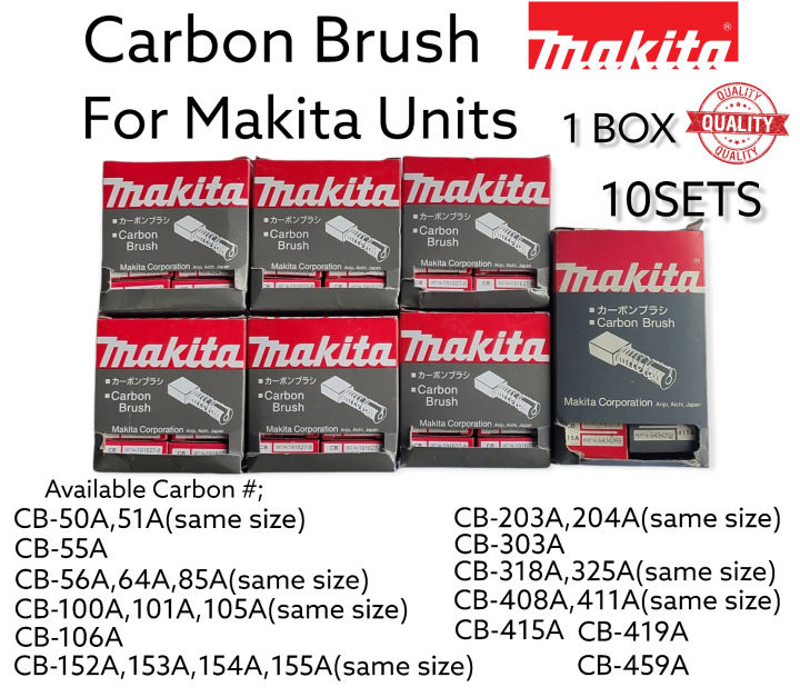 MAKlTA Carbon Brush 10 Sets/Box CB-50A,51A,55A,56A,64A,85A,100A,101A ...