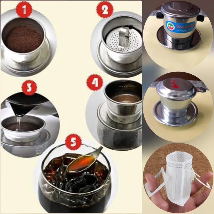 (UPSCALE) Vietnam Coffee Phin Drip Filter StainlessAluminumDisposable ...